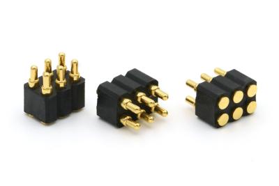 China Double Row 6 Pin Pogo Connector SMT Pogo Pin Contacts 2.54mm Pitch for sale