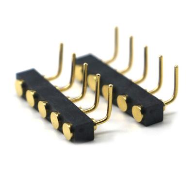 China Right Angle Female Pin Connector Customized 5 Pin Pogo Connector 2.54mm Pitch for sale
