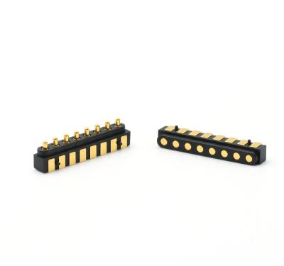 China 3A 8 Pin Pogo Connector Side Mounted Spring Loaded Pin Connector Lead free C680 for sale