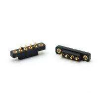 China 4 Pin Spring Loaded Electrical Connectors Male And Female Pogo Pins Connector With Screw Holes for sale