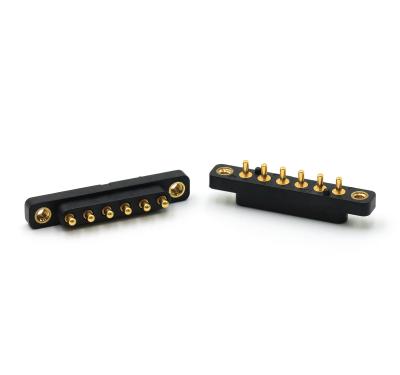 China Customized Spring Loaded Connector Gold Plating 6 Pin Pogo Connector Male And Female for sale