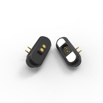 China Customized 2 Pin Magnetic Connector 12V Magnetic Male Female Connector Black for sale