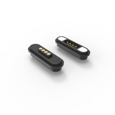 China Anti Short Circuit Magnetic Connectors Black 4 Pin Magnetic Connector Customized For Smart Robot for sale