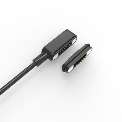 China Spring loaded Magnetic Cable Connector 5 Pin Magnetic Data Connector Black for sale
