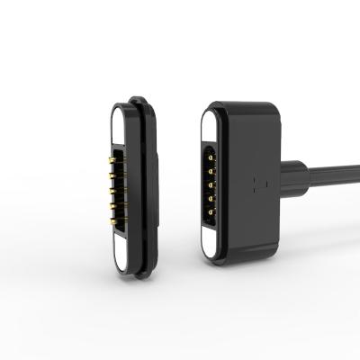 China 12V 3A 5 Pin Magnetic Charging Cable 2.2mm Pitch Pogo Pin USB Connector With Data Sync for sale