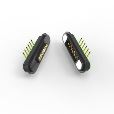 China 6 Pin Magnetic Connectors 5A Right Angle Pogo Pin Connector For Handheld Device for sale
