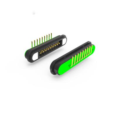 China 9 Pin Magnetic Connectors 5A PCB Magnetic Connector Black Male and Female for sale