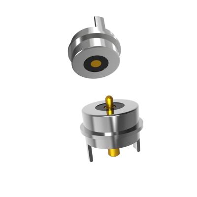 China Dia. 6.0mm Round Magnetic Connector Silver Magnetic Power Connector 12v for sale