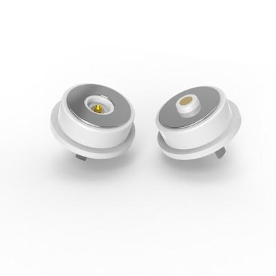 China 3A Magnetic Electrical Connectors White Pogo Pin Connector 8.0mm Diameter For Electronic Device for sale