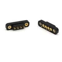 China Gold Plating Spring Loaded Connector Customized 4 Pin Pogo Connector 4.0mm Pitch With Nuts for sale