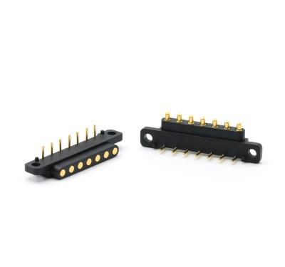 China Right Angle Pogo Pins Connector 7pin Spring Loaded Connectors 12V For Charging Equipment for sale