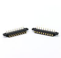 China Male Female Pogo Pin Connector 9Pin 2.54Mm Pitch Connector Right Angle for sale