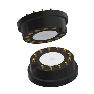 China Customized Pogo Pin Magnetic Connector 12 Pin Male And Female Magnetic Connector Round for sale