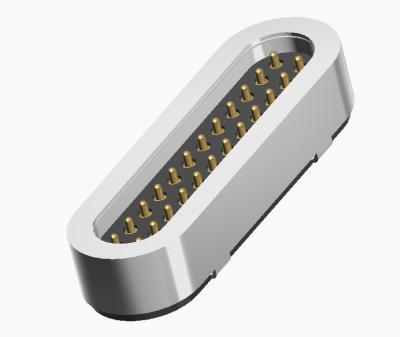 China Double row 24pin male female pogo pin connector with magnet magnetic connector for sale