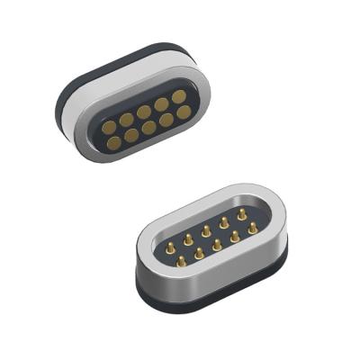 China 1.5A double row 10pin male and female magnetic connector pogo pin 2.0mm pitch for sale
