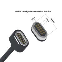 China Double Row 10Pin Pogo Pins Magnetic Cable USB Connector With 1M PVC Cable for sale
