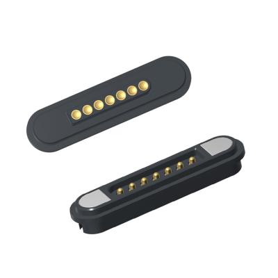 China Spring Load Magnets Connector Pitch 2.2 MM Male Female 7 Pin Magnetic Pogo Pin Connector for sale