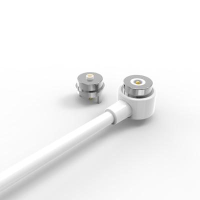 China 6.0mm 2 pins magnetic charging  usb cable connector with white TPE cable for sale