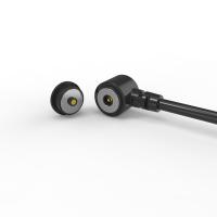 China 12V 2A Magnetic Pogo Pin Connector with Black HTN Housing and TPE Cable Spring Force 60g±10g Cable Length 1000mm for sale