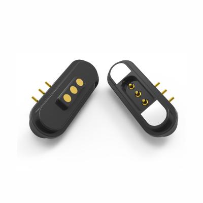 China 5A magnetic connector square  3pin male and female right anglel pogo pin for sale