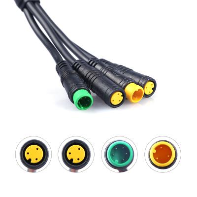 China Waterproof Mid Drive Motor Main Cable Ebike Cable Connector For Display Female to Male Wire Cable for Electric Bikes for sale