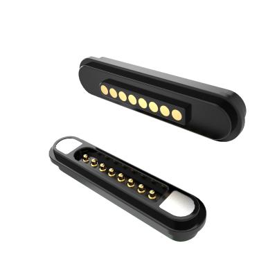 China 2.2mm Pitch Magnetic Cable Connector 8 Pin Magnetic Connectors With Right Angle Pogo Pin for sale