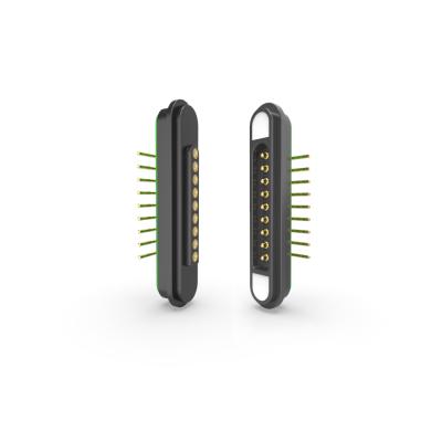 China Spring Load Magnetics Connector Pitch 2.2 MM Male Female 9 Pin Magnetic Pogo Pin Connector for sale