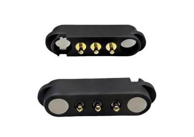 China 2.54mm pitch 2A current 3pin DIP pogo pin male female magnetic power connector for sale