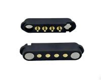 China 2.54mm pitch 4pin male female magnet attraction spring loaded pogo pin connector PA46 PA9T housing for sale