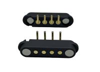 China Magnetic connector 4pin male and female magnetic pogo pin connector with 90 degrees angle for sale