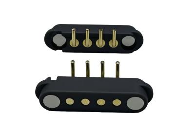 China Magnetic connector 4pin male and female magnetic pogo pin connector with 90 degrees angle for sale