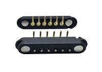China Customized 6pin male and female magnetic right angle pogo pin connector for sale