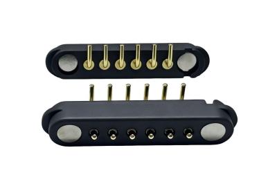 China Customized 6pin male and female magnetic right angle pogo pin connector for sale