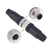 China custom m12 plastic female male mount connector 4/5/ pin spring terminal pass through push pull needl npn led lcable board panel for sale