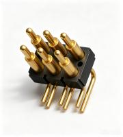 China Customized double row right angle 6pin spring loaded pogo pin Connector for sale