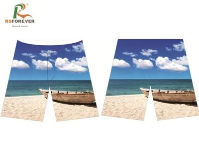 China Seaside Boat Pattern Plus Size Board Shorts Peach Skin Fabric Pantone Color 5XL for sale
