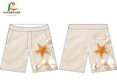 China Custom Made Yellowish White Board Shorts Plus Size With Pockets Eco - Friendly for sale