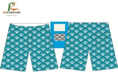 China Oversized Polyester Mens Surf Shorts With Green Circle Digital Printing for sale