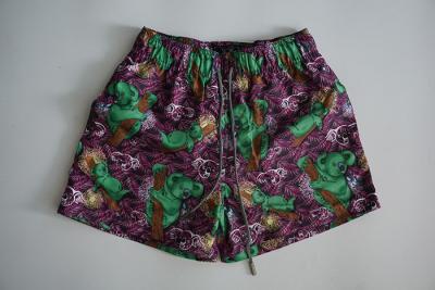 China Dye Sublimated Purple Swim Shorts with Mesh Lining and Pockets 5 Inch Inseam for sale