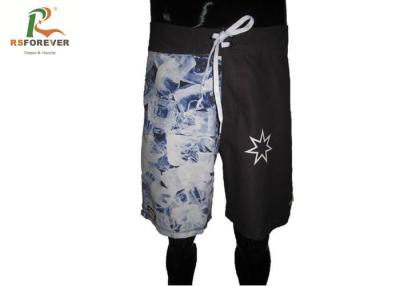 China Custom Logo Mens Swim Trunks 4 Way Stretch Printed Board Shorts 5 Inch Inseam for sale
