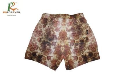 China Waterproof Hawaii Brown Men Board Shorts with Zipper Closure Sublimation Print for sale