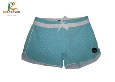 China Girls Sky Blue Dot Printed Swim Trunks Waterproof Surf Board Shorts 7-14 Years for sale