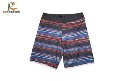 China Summer Quick Dry Boys Board Shorts Flat Waistband Silk Screen Printing 7 Inch for sale