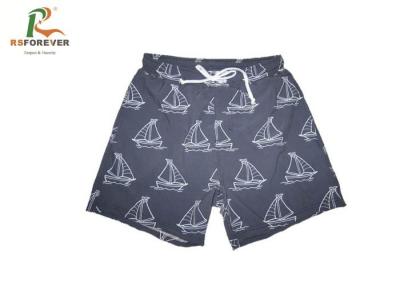 China Boys 4 Way Stretch Board Shorts Little Boat Design Plus Size Comfortable Swim Trunks for sale