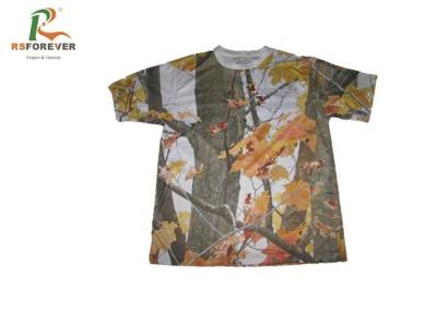 China Custom Sublimation Badminton Sport T-Shirt Short Sleeve Red Leaves Digital Printing 100% Polyester for sale