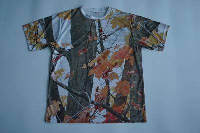 China Round Neck Custom Printed T Shirts Full Sublimated Polyester With Camouflage for sale