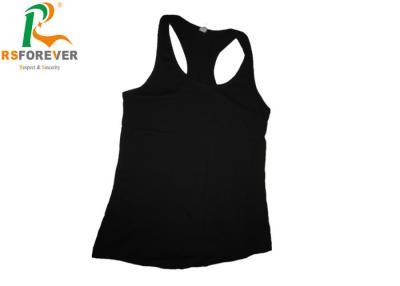 China Plain Cotton Custom Printed Black Sleeveless Tank Top for Women 180gsm for sale