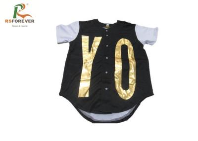 China Custom Youth Baseball Jerseys Short Sleeve Team Sportswear Gold Printing 100% Polyester for sale