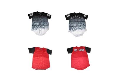 China Custom Baseball Tee Shirts Stylish Digital Printing Buttons Team Sportswear 100 Cotton for sale