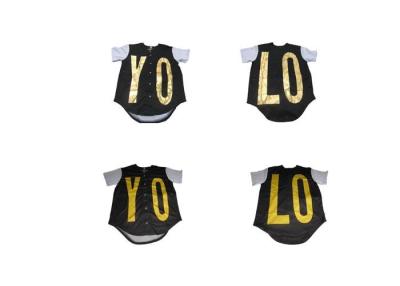 China Custom Round Neck Mens Softball Jerseys Gold Foil Printing Team Wear 100 Polyester for sale